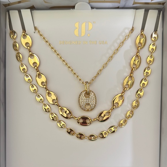 bp | Jewelry | Bp Gold Chain Necklace Trio Watch Me Rise | Poshmark